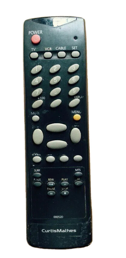 CURTIS MATHES 00052D TV VCR REMOTE CONTROL, FACTORY GENUINE ORIGINAL ...