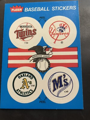 1989 Fleer Team Logo Stickers Twins/Yankees/A's/Mariners | eBay