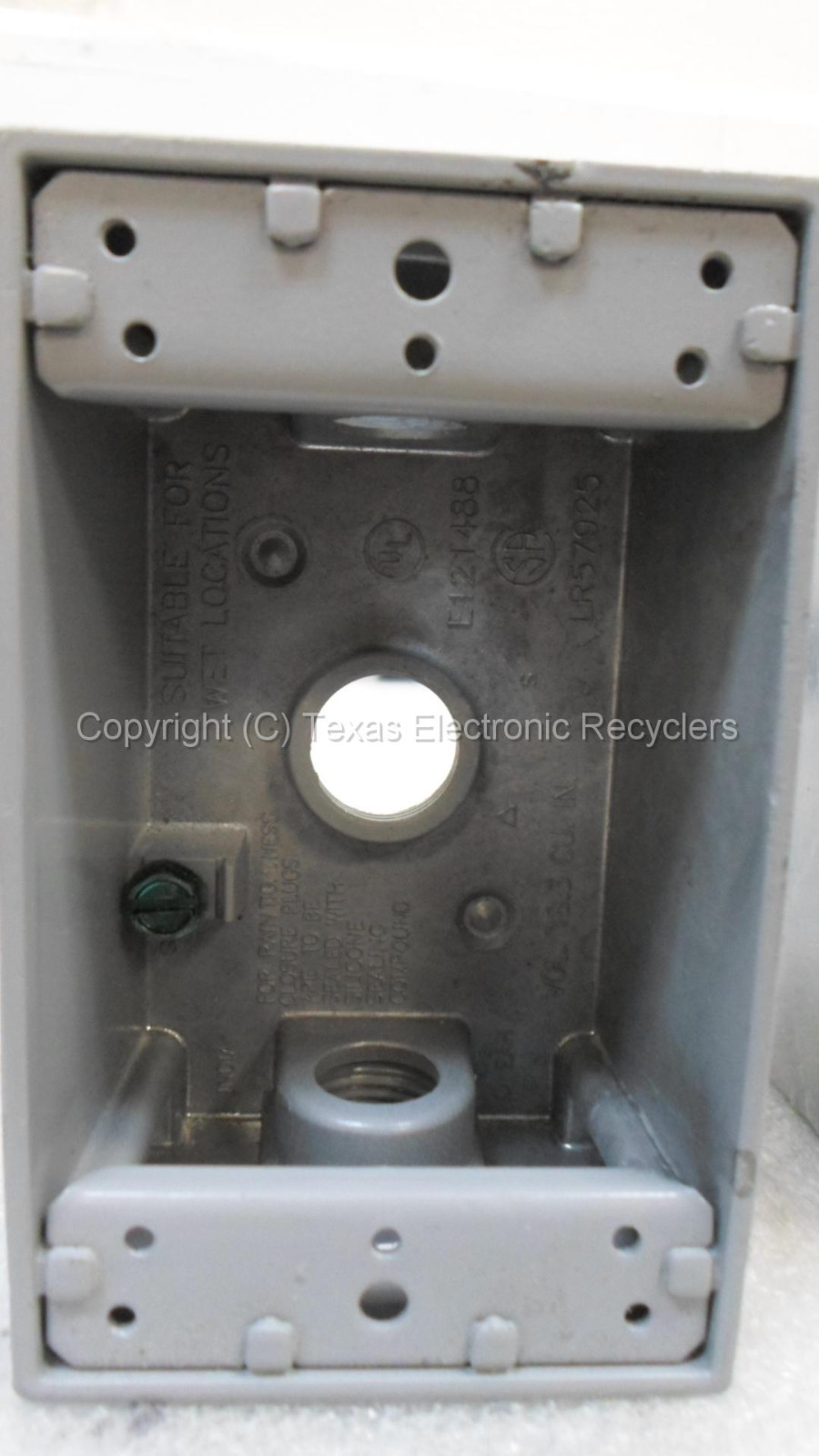 LOT OF 2 - BWF B-5V Gray Three Hole 1/2" Outlet Box | eBay