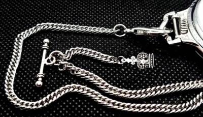 12 Inches Long Pocket Watch Chain with Ornate Tibetan CROWN Fob | eBay