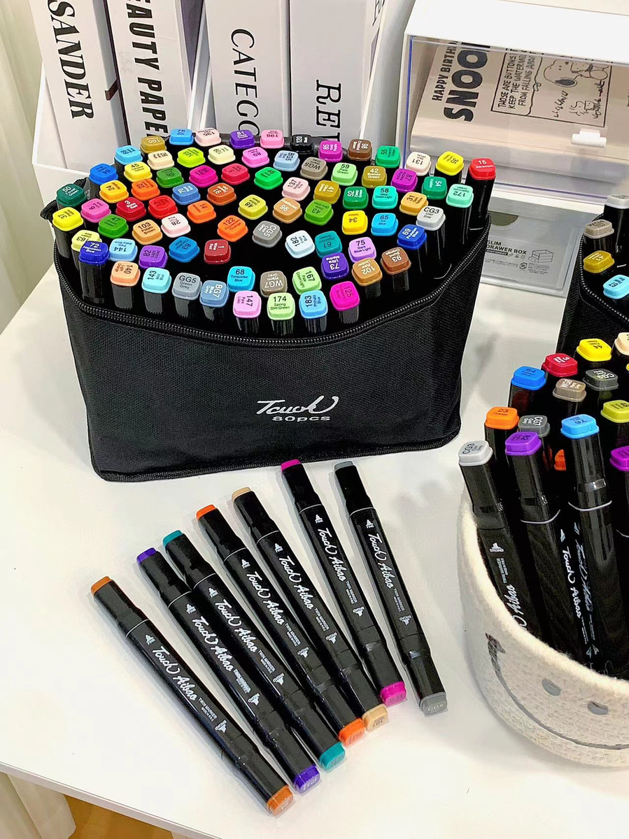Graphic Drawing Pens Shore & Marsh Bright Dual Tip Art Markers 12 Pack
