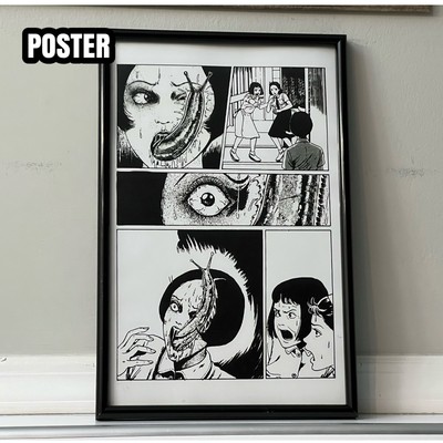 Junji Ito Tomie Slug Girl Collage Anime Horror Poster | eBay