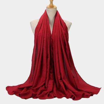 Long Shawl Wrap Scarf Islamic Plain Headscarf Muslim Women Turban ...