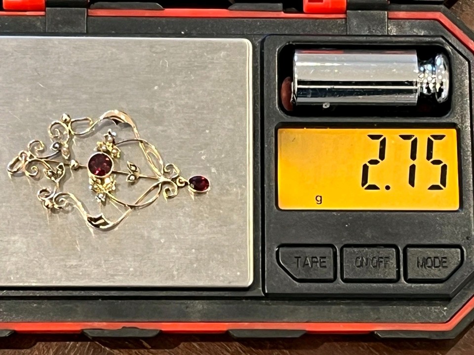 Antique 9ct Gold Garnet & Pearl Pendant | eBay Australia