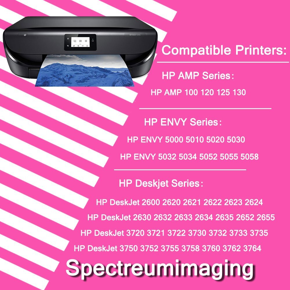 2x Black Ink for HP #65XL N9K04AN for Deskjet 3752 3755 3758 ENVY 5010 ...