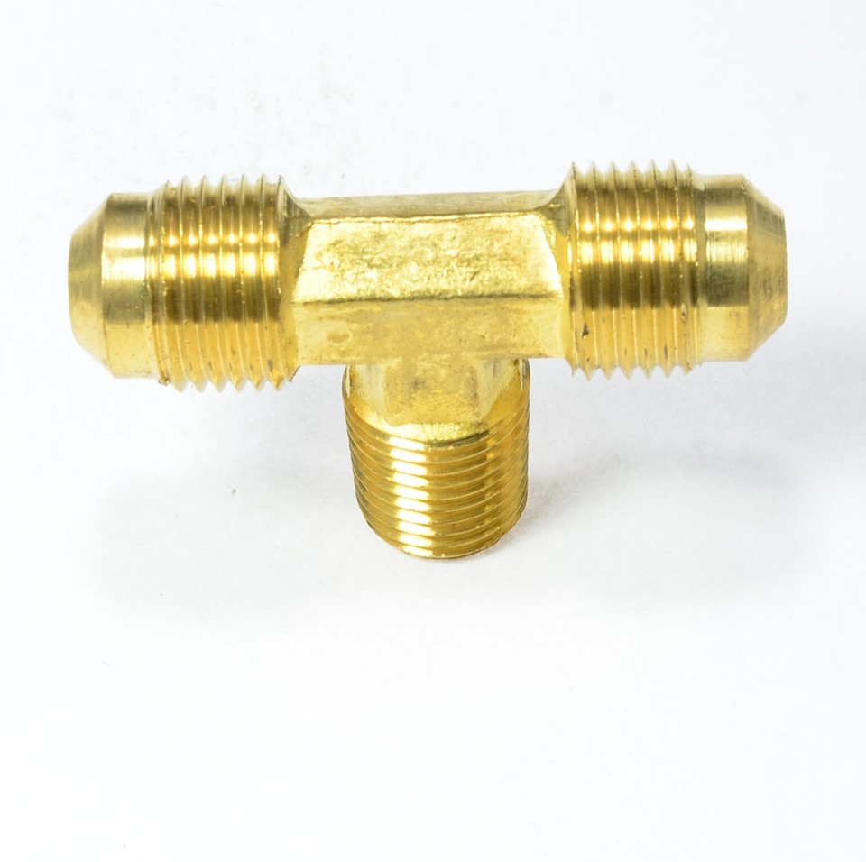 Branch Tee T Sae 45 Gas Flare 3/8 to 1/4 Male Npt Pipe Propane Lng Hvac ...