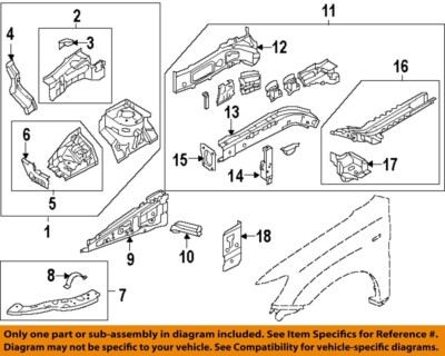 MITSUBISHI OEM 11-24 Outlander Sport Structural Components Rails-Gusset ...