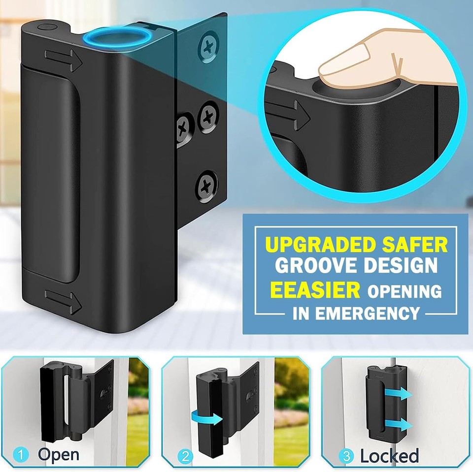 2X Home Security Door Lock Reinforcement Child Proof Door Lock for Kids ...