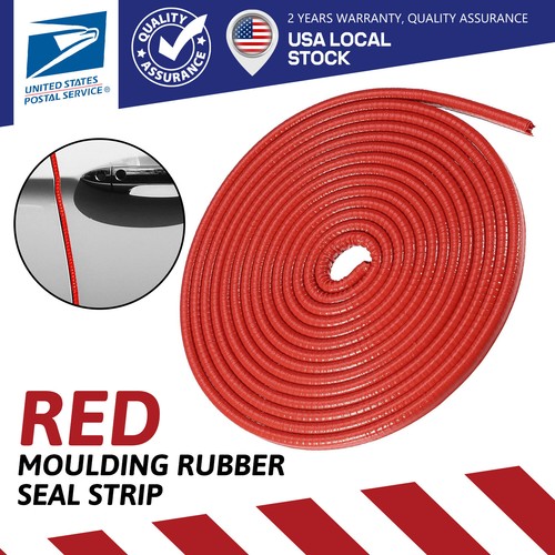 59FT Red Car Door Trim Edge Strip Lock Guard Moulding Rubber Seal ...