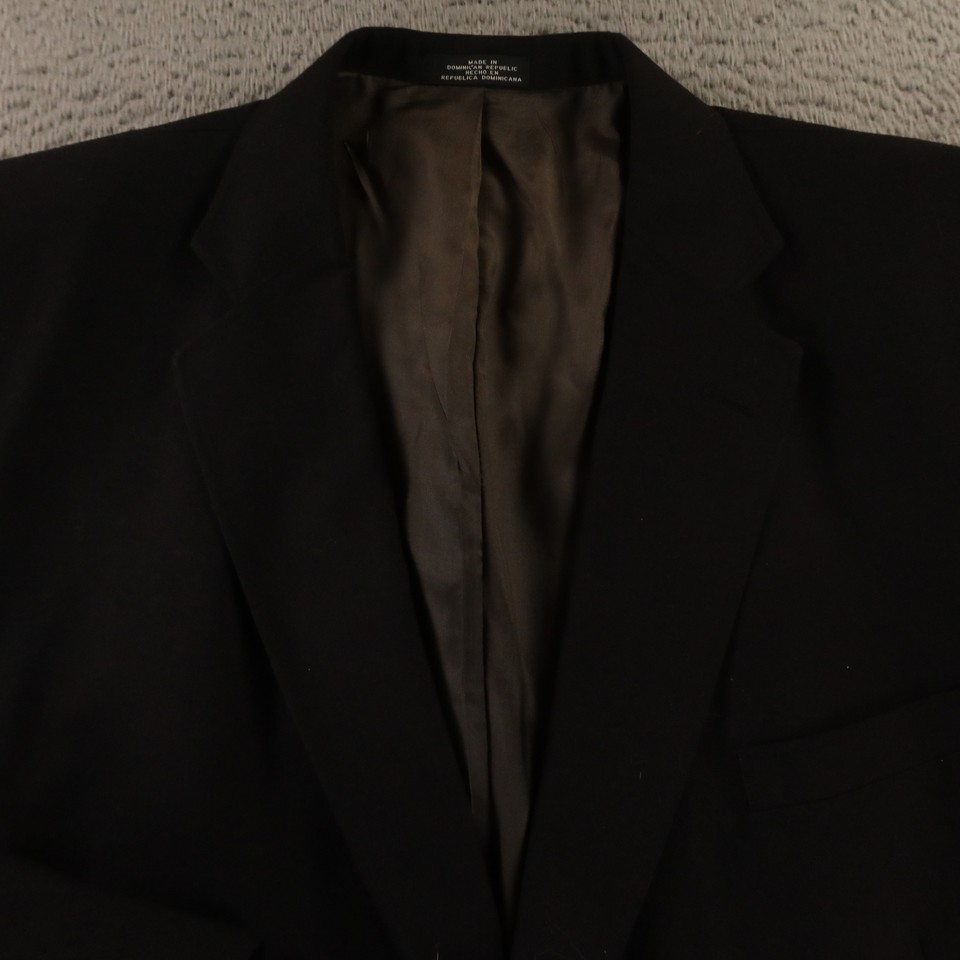 VTG Hopsack Jacket XL Black Polyester Wool Blazer Sport Coat Breathable ...