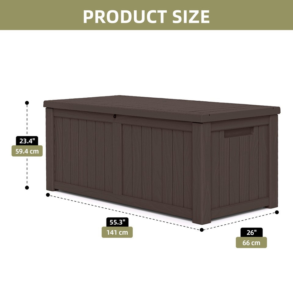 Large Resin Storage Box 120 Gal Outdoor Deck Chest with Lock ...