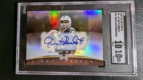 2007 UPPER DECK ARTIFACTS JIM PLUNKETT AUTOGRAPH OAKLAND RAIDERS SGC 10 ...