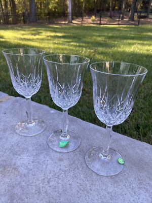 Vintage CLARENBRIDGE IRISH CRYSTAL 24% Lead Crystal- 3Large Wine Glass ...