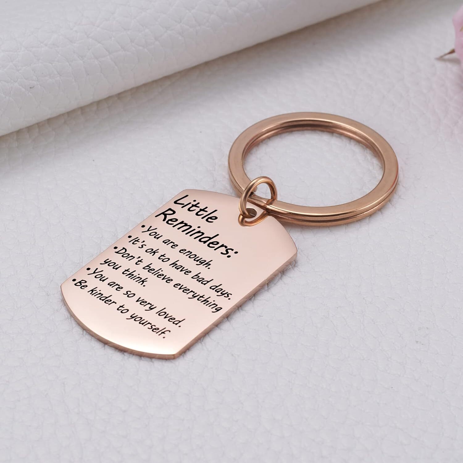 Little Reminders Keychain, Mental Health Gift, You Are Enough Key, Rose ...
