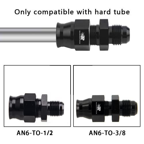 6AN AN6 Flare to 1/4" Fuel Hardline Tube Fitting Line Adapter Tubing 2 ...