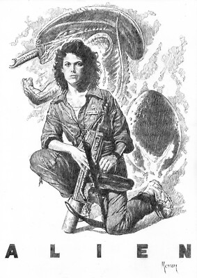 Maren - Alien: Ellen Louise Ripley Portrayed - Original Drawing | eBay