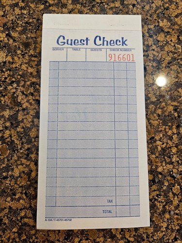 Guest Check Order Pad Perforated Carbon Copy Junk Journal Paper Crafts ...