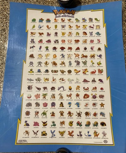 Pokemon Original 150 Poster 22x34 Nintendo 1998 Scorpio Posters ...