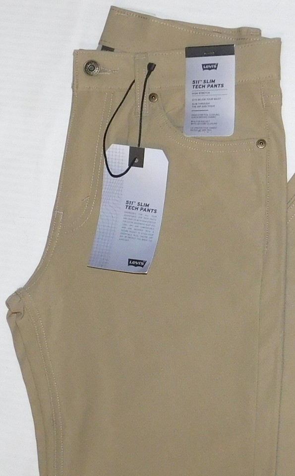 LEVIS Jeans 511 Slim Tech Pants High Stretch Quick Dry UV Protection ...