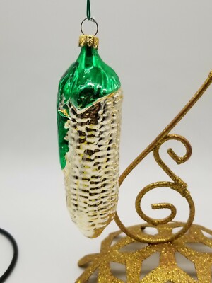 Hand Blown Glass Corn Ornament Christmas 036 | eBay