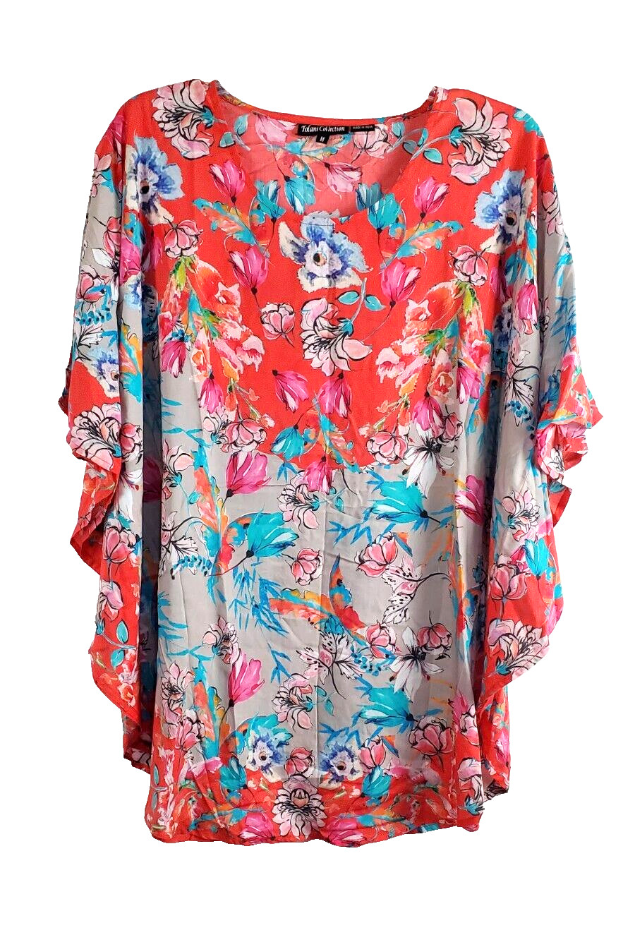 Tolani Collection Boho Caftan Tunic Top Coverup Coral… - Gem