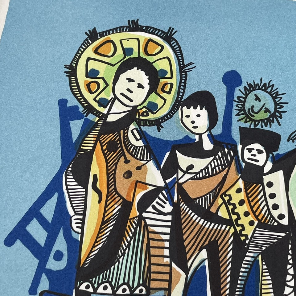 Amram Ebgi Procession Numbered Lithograph in Color Vintage Hand Signed ...