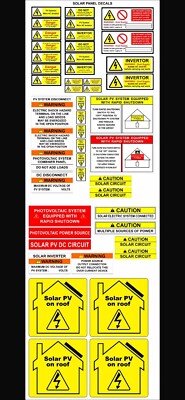 PV Solar Decal ~ Polyester Decals ~ Set Of 47 Decals | eBay