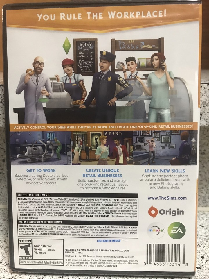 Brand New!!! The Sims 4: Get to Work Expansion Pack (PC, 2015) Factory ...