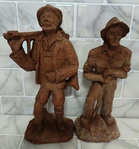 Vintage Hand Carved German Figures Men Pair 1940s Hunters Poachers ...
