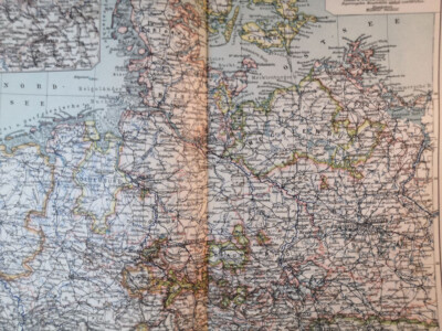 1922 Northwest Germany Vintage Geography Map Europe 11.5 x 9.5" C21-1 ...