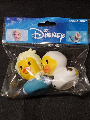 Disney Frozen Elsa & Olaf Duckalooz Rubber Duckie Jeep Duck Bath Toy 2 ...