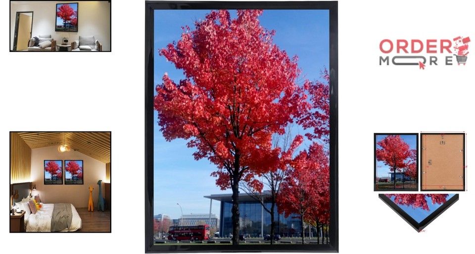 Lightweight 12x16 Matted Picture Frame - Safe Plastic Cover for Wall ...