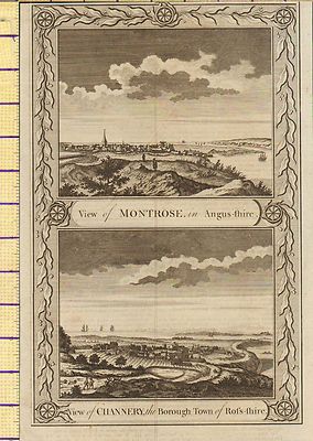 c1800 ANTIQUE GEORGIAN PRINT ~ MONTROSE ANGUS-SHIRE ~ CHANNERY BOROUGH ...