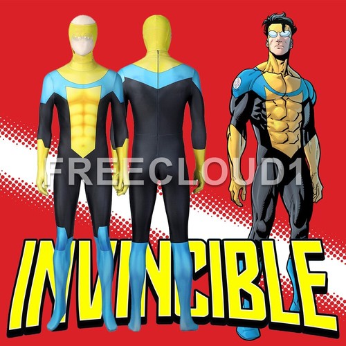 Invincible Mark Grayson Cosplay Costume with Mask Halloween Bodysuit ...