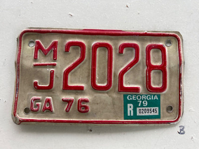 Vintage 1976 Georgia Motorcycle License Plate | eBay