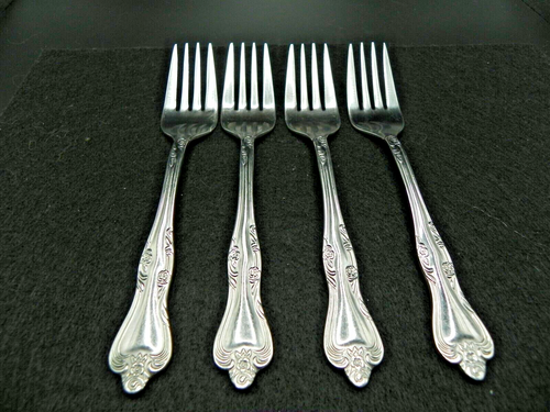 Oneida Azalea Salad Forks 6 5/8" Stainless Flatware Set of 4 | eBay