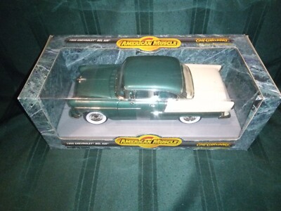 Ertl American Muscle 1955 Neptune Green/ Shoreline Beige Chevy Bel Air ...