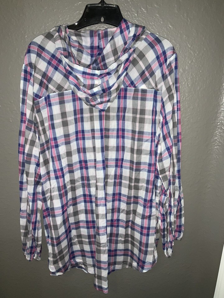TORRID Women’s Plus Size Light Weight Cotton Plaid Zip Front “Shacket ...