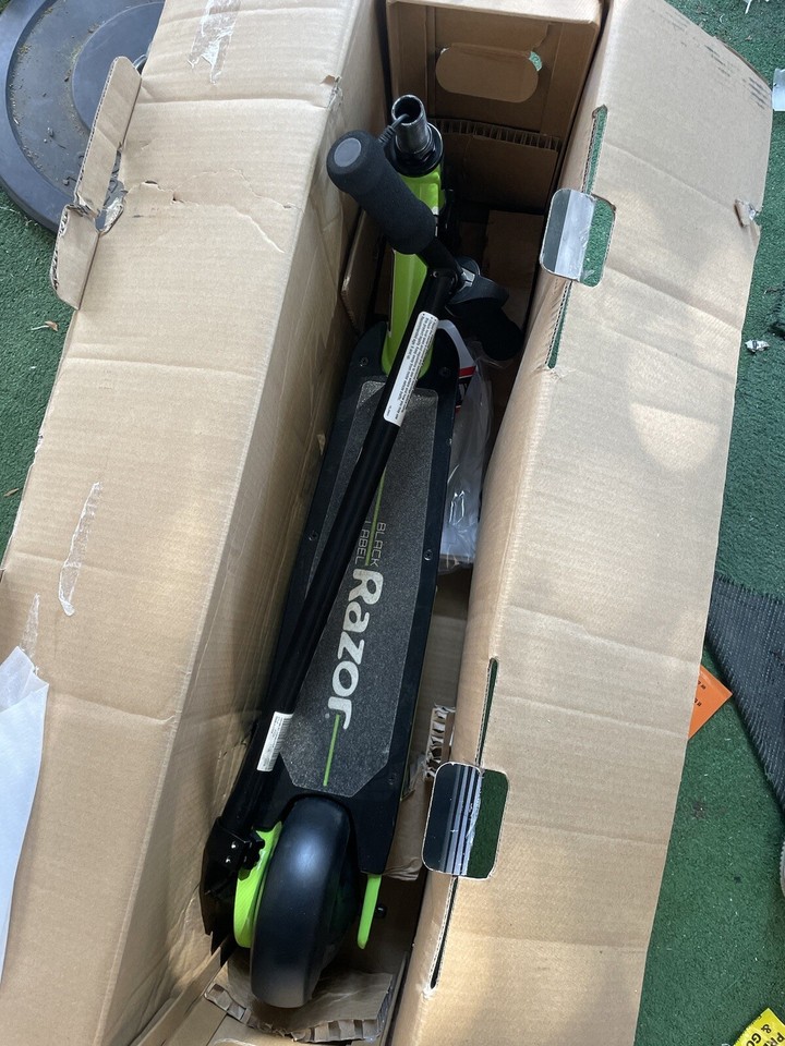 Razor Black Label E90 90W Kick Electric Scooter - Black/Green ...