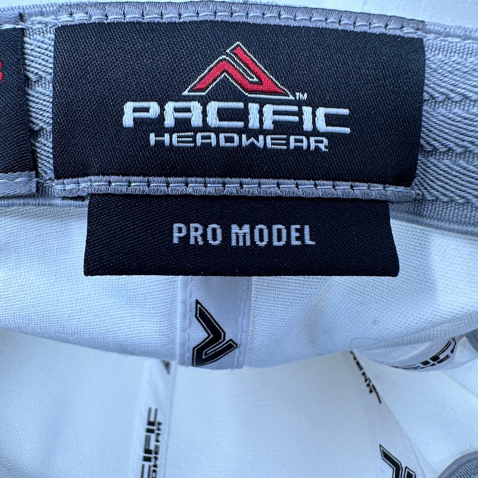 Pacific Headwear Pro Model Baseball Hat White Black Brim Blank Medium ...