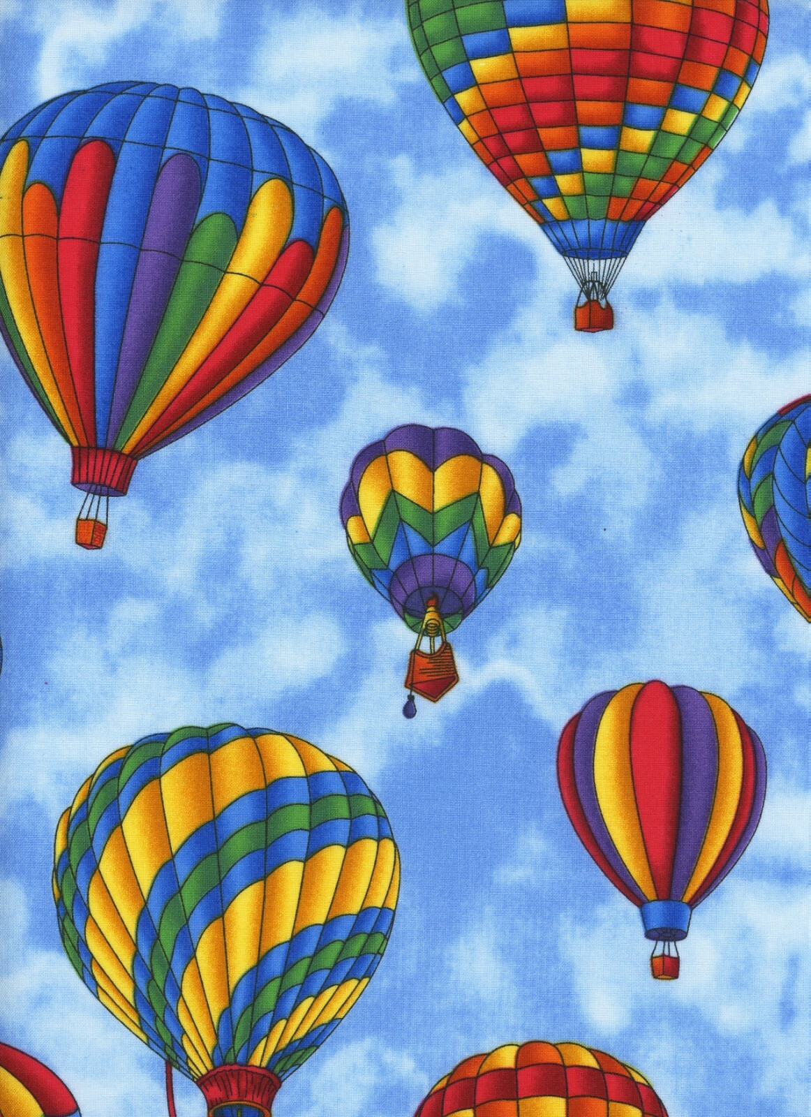 Hot Air Balloons 1 Fat Quarter cotton fabric quilt quilting sport ...