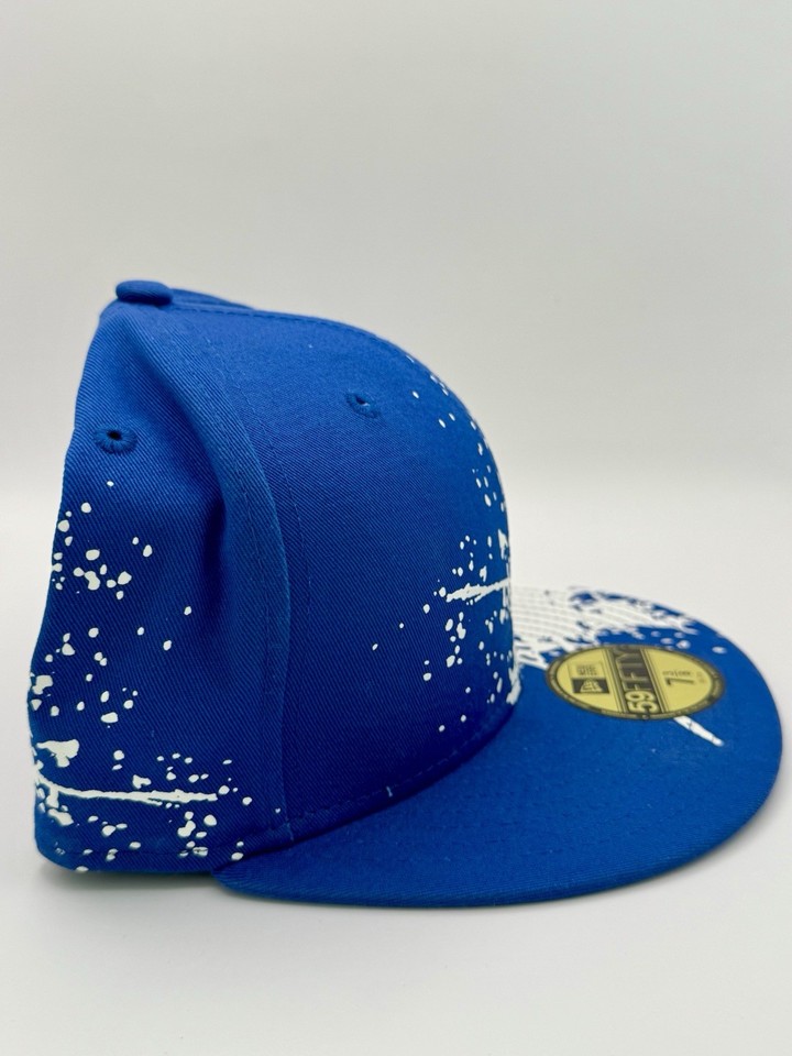 Superman Symbol Paint Splatter Blue New Era 59Fifty Fitted Hat Blue ...