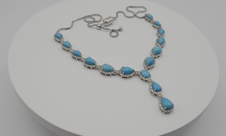 Exquisite! STS 925 Chuck Clemency Sleeping Beauty Turquoise & CZ "Y ...