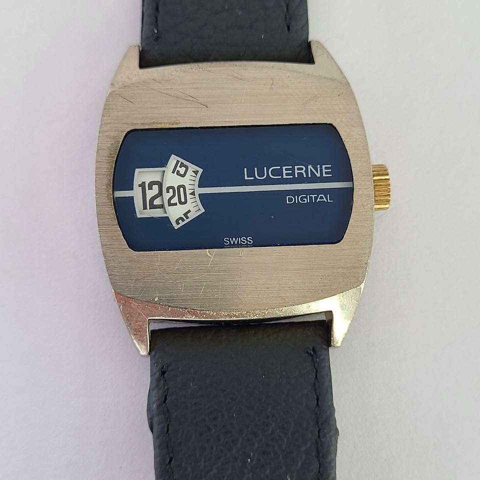 Vintage Uhr Mechanic Lucerne Digital Herren Uhr Retro Watch 70er Swiss ...