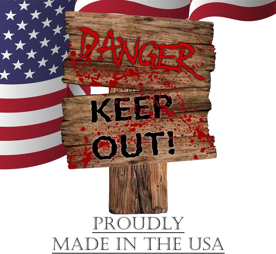 Large Beware Danger Haunted Keep Out Halloween Yard Sign Home Outdoor ...