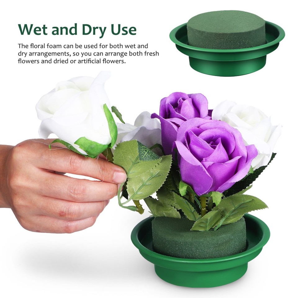 6 Pcs Cutting Paste Flower Arrangement Sponge Florist Form Blocks Round ...