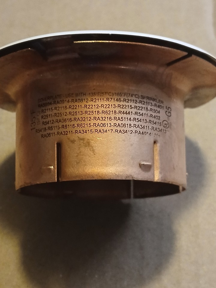 Reliable Model G5 Fire Sprinkler Cover Plate White (Box of 60) Temp ...