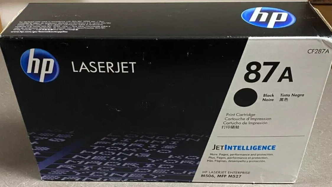 HP 87A Black Toner Cartridge CF287A Laserjet M506 MFP M527 Sealed Box ...