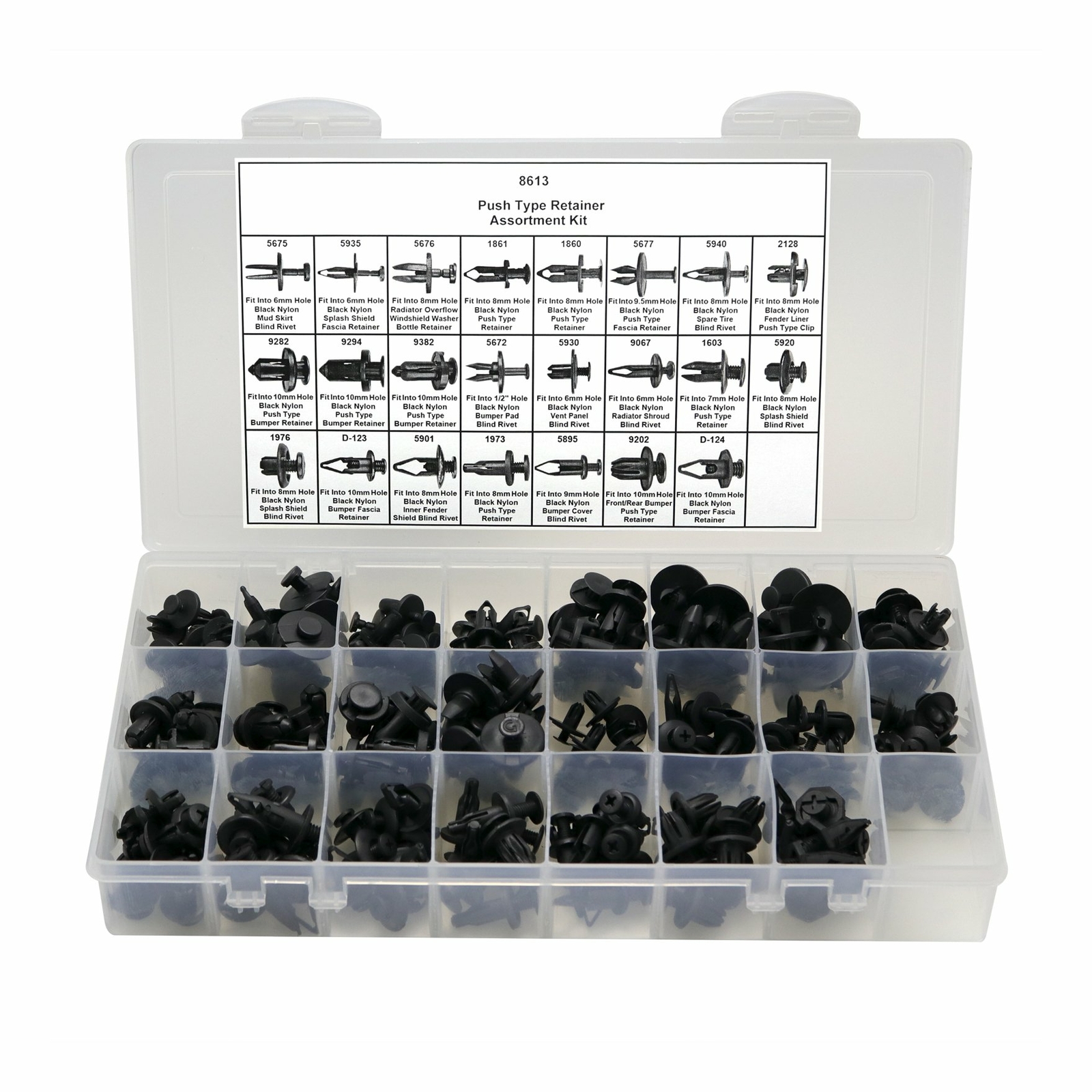 204 Clips+Tool For GM Honda Bumper Fender Splash Blind Rivet Retainer ...