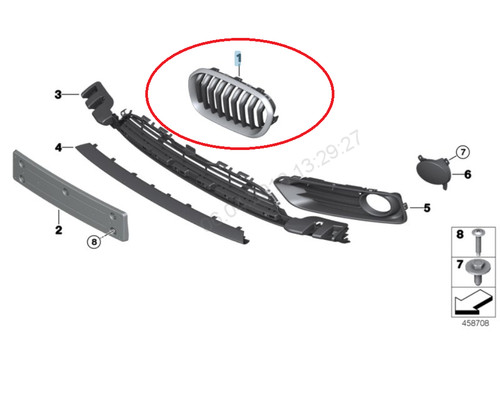 NEW BMW 1 F20 FRONT BUMPER LEFT UPPER GRILLE 51137371685 7371685 2015 ...